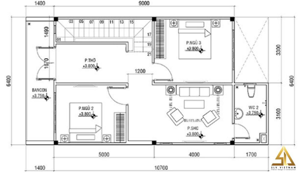 2 Mẫu thiết kế nội thất nhà 6x10m tối ưu diện tích